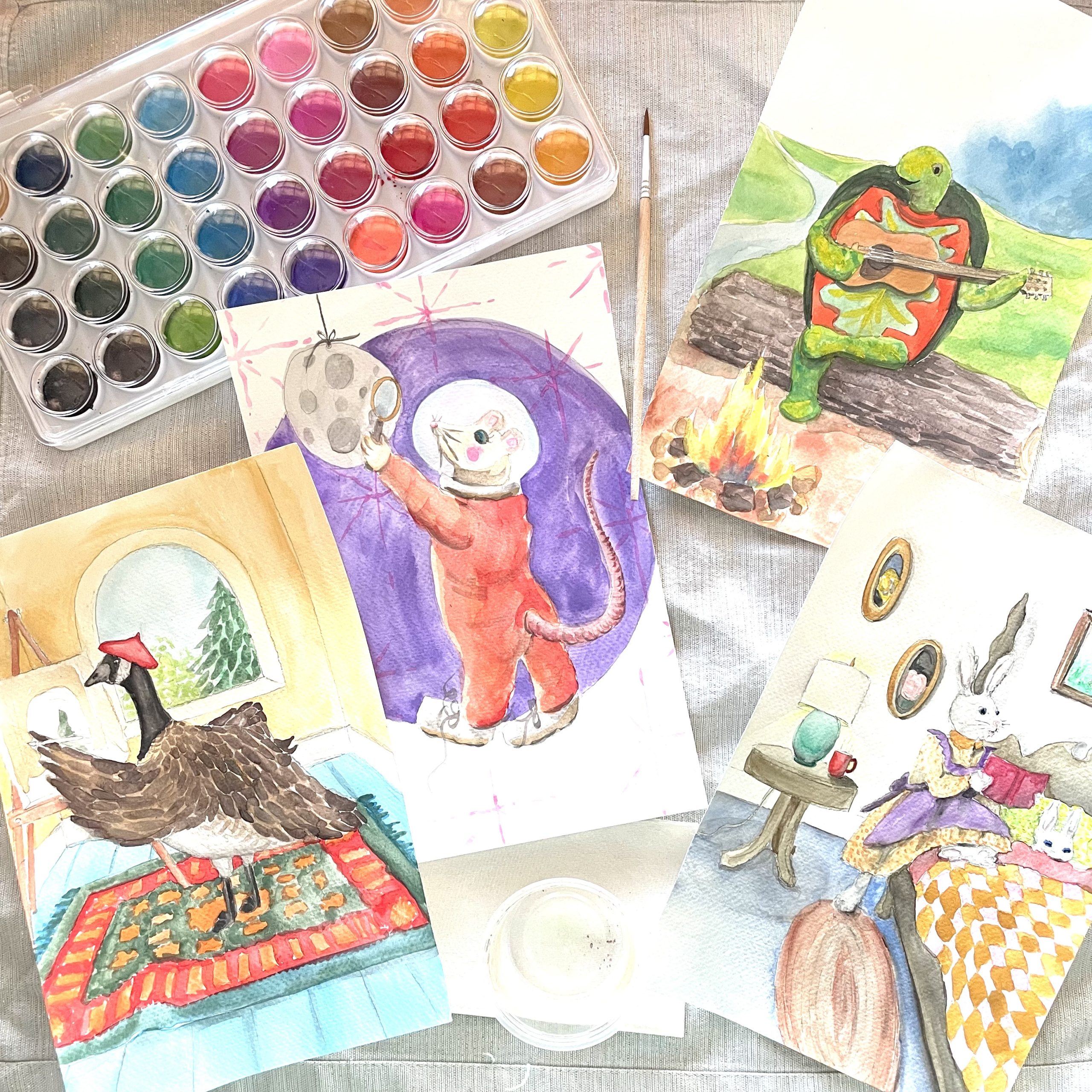 Watercolor Illustrations Kit for Ages 12 and Up • Classy Artist Box